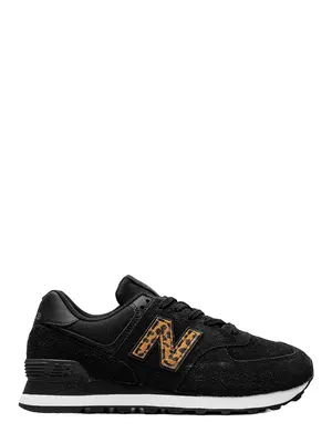 NEW BALANCE 574 Leopard Sneakers - Black