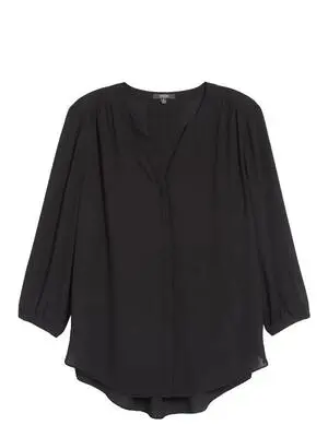 NYDJ Pintuck Blouse - Black