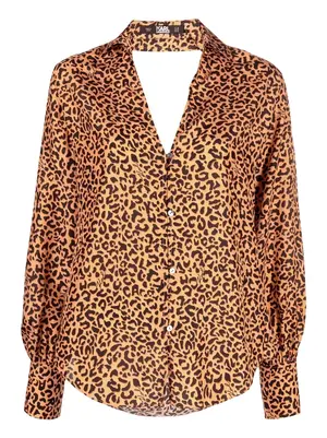 Karl Lagerfeld Leopard-print Backless Blouse - Orange