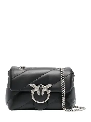 Pinko Mini Love Puff Leather Shoulder Bag - Black