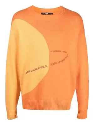 Karl Lagerfeld Logo-knit Jumper - Orange