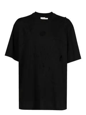 FENG CHEN WANG Cut-out Detail Cotton T-shirt - Black