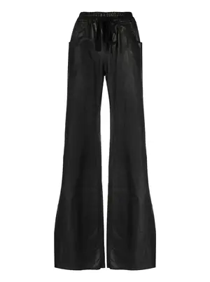 ISAAC SELLAM EXPERIENCE Wide-leg Leather Trousers - Black