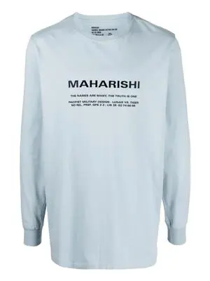 MAHARISHI Logo-print Long-sleeve T-shirt - Blue