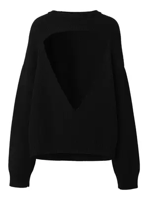 Burberry Cut-out Wool Jumper - Black