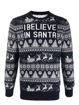 MC2 SAINT BARTH Santa Fine-knit Jumper - Blue