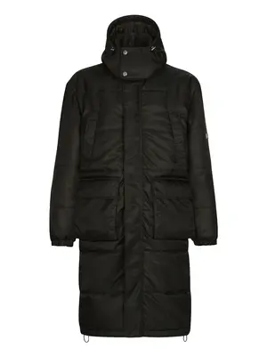 Dolce & Gabbana Logo-tag Hooded Puffer Coat - Black