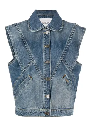 Ba&sh Button-up Vest - Blue
