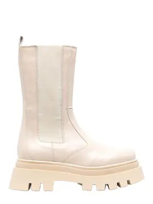 ALOHAS Chunky 55mm Leather Boots - Neutrals