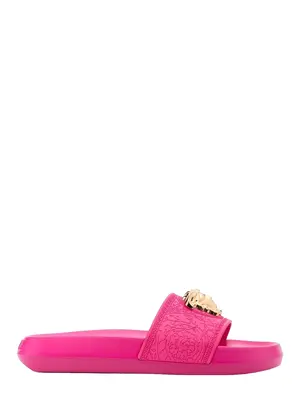 Versace Palazzo Medusa Plaque Slides - Pink