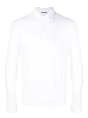 ZANONE Long-sleeve Cotton Polo Shirt