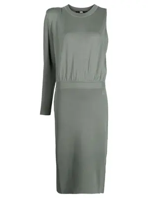Karl Lagerfeld Asymmetric Knit Midi Dress - Green