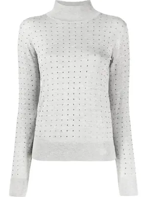Karl Lagerfeld Rhinestone Open-back Jumper - Grey