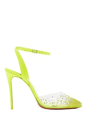 CHRISTIAN LOUBOUTIN Spikaqueen 100mm Leather And Pvc Pumps - Yellow