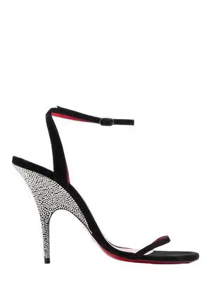 CHRISTIAN LOUBOUTIN Arch Queen 100mm Embellished Suede Sandals - Black