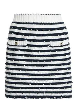 Valentino Garavani Embellished Cotton Mini Skirt - Stripe