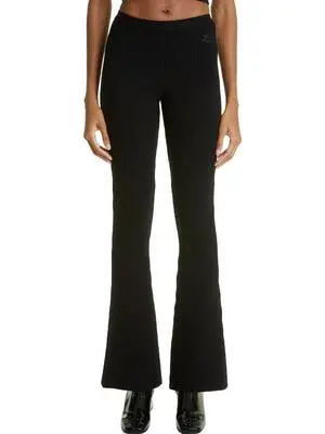 COURREGES Rib Knit Flare Pants - Black