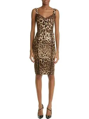 DOLCE & GABBANA Dolce&Gabbana Leopard Print Bustier Dress