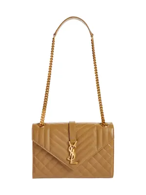 Saint Laurent Medium Cassandra Quilted Envelope Bag 3331 Golden