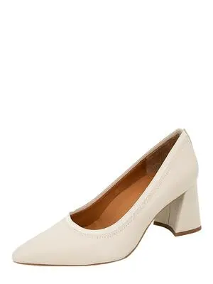 KENNETH COLE Dionne Pointed Toe Slip On Pumps - Stone