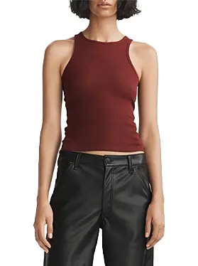 Rag & Bone Rag & Bone Essential Ribbed Racerback Tank Tawny
