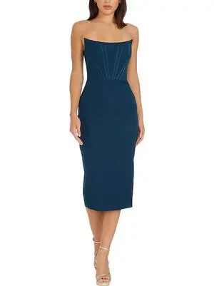 Dress The Population Strapless Cosette Bodycon Dress - Peacock Blue