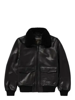 Golden Bear The Carter Shearling Bomber Jacket - Black
