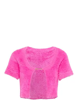 Jacquemus La Maille Neve Cropped Cardigan - Pink