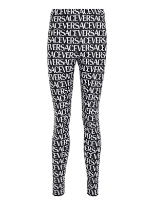 Versace Logo-print Leggings - Black