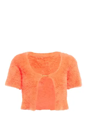 Jacquemus La Maille Neve Logo Cropped Cardigan - Orange