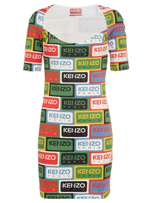 Kenzo Kenzo Logo Mini Dress Multicoloured