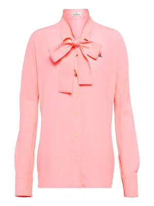 VIVIENNE WESTWOOD Tie-neck Crêpe Blouse - Pink