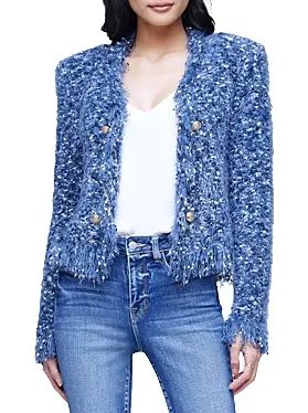L'Agence L'agence Azure Cardigan Blazer Blue Multi