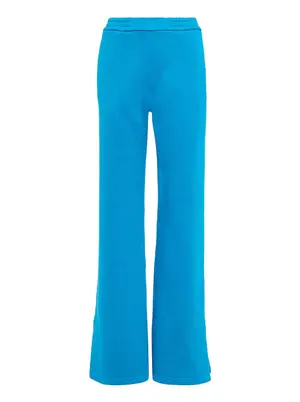 Off-White Logo Wide-leg Cotton Sweatpants - Blue