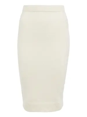 TOM FORD Knitted Cotton-blend Midi Skirt - White