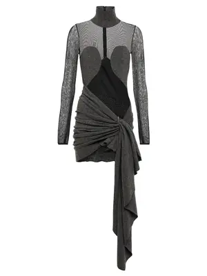 Alaïa Mesh And Wool Minidress - Black