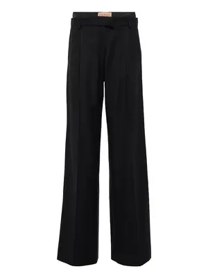 AYA MUSE Conso Low-rise Wide-leg Wool Pants - Black