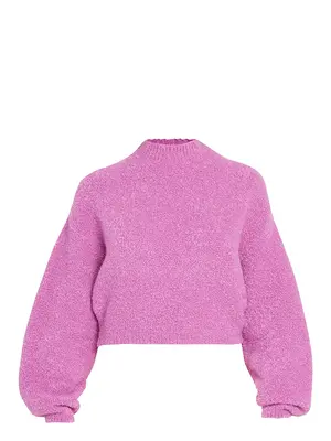 Lapointe Cropped Boucle Sweater - Orchid