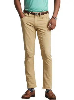 Ralph Lauren Sullivan Slim Knitlike Chino Pant - Khaki Hill