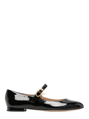 GIANVITO ROSSI Mary Ribbon Flat Pumps - Black