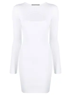 Dsquared2 Cut-out Rib-knit Minidress - White