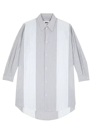 MAISON MARGIELA Striped Cotton Shirt Dress - Grey