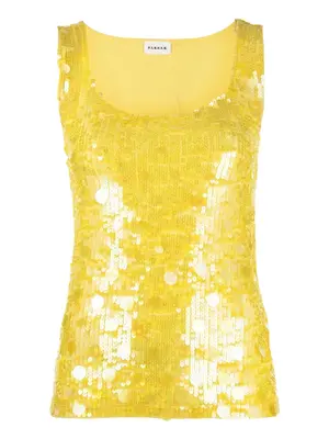 P.a.r.o.s.h Sequin-embellished Vest - Yellow