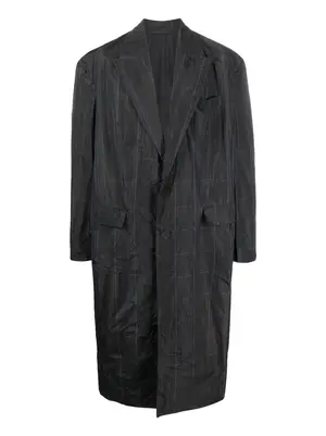 Balenciaga Prince Of Wales Check Trench Coat - Grey