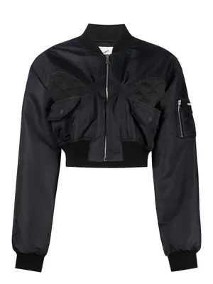 Coperni Cropped Bomber Jacket - Black