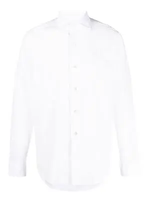 Fedeli Long-sleeve Stretch-cotton Shirt - White