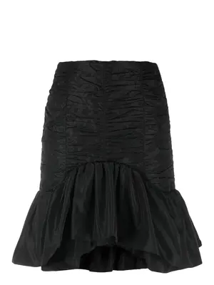 Patou Bloom Ruffled Mini Skirt - Black