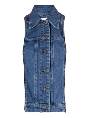 VERONICA BEARD Button-Front Denim Vest