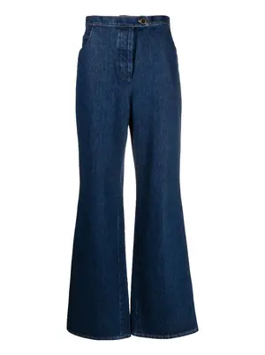 Giuliva Heritage High-waisted Flared Trousers - Blue