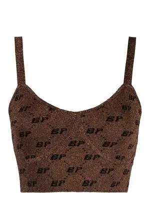 Baum Und Pferdgarten Intarsia-knit Logo Cropped Vest - Brown